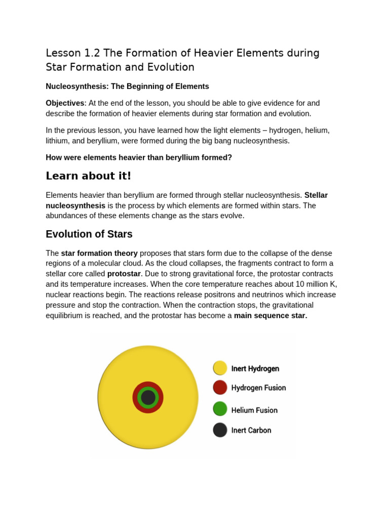 Formation of Heavier Elements in Stars | PDF | Stars | Nuclear Fusion
