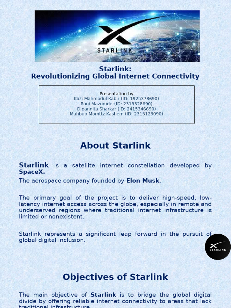 Presentation On Starlink | PDF | Satellite | Outer Space
