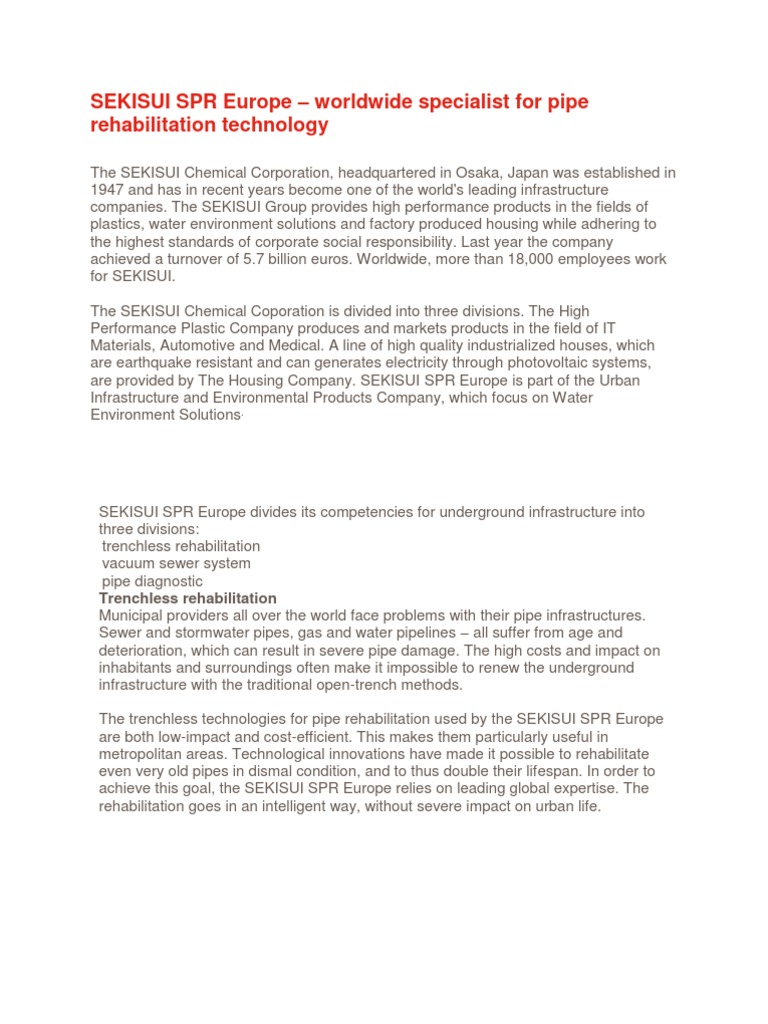 SEKISUI SPR CPIP & Sewer On | PDF | Sanitary Sewer | Pipeline Transport