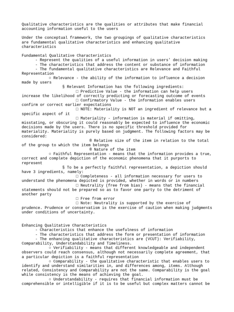 Conceptual Framework Chapter 2 Notes | PDF | Information | Human ...
