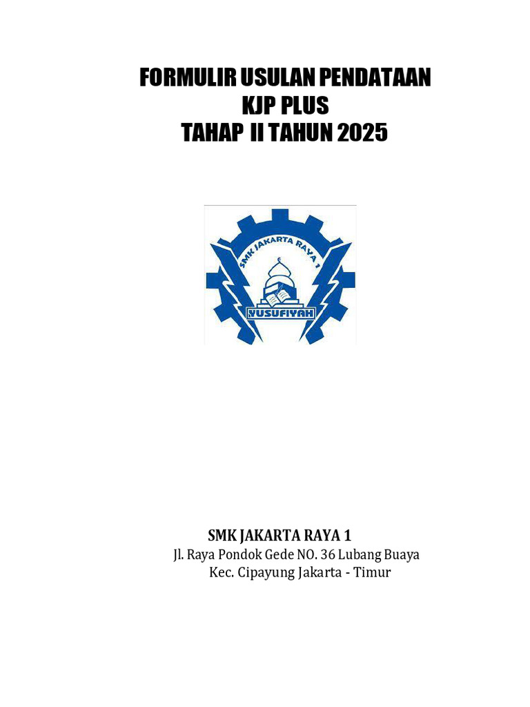 Formulir Usulan Pendataan KJP Tahap II TH 2025 JR 1 | PDF