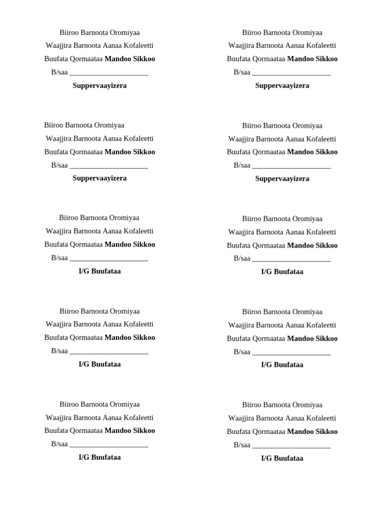 Biiroo Barnoota Oromiyaa | PDF