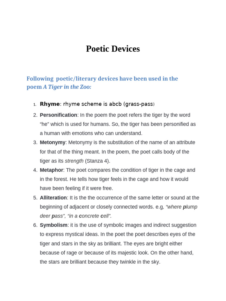 Poetic Devices | PDF