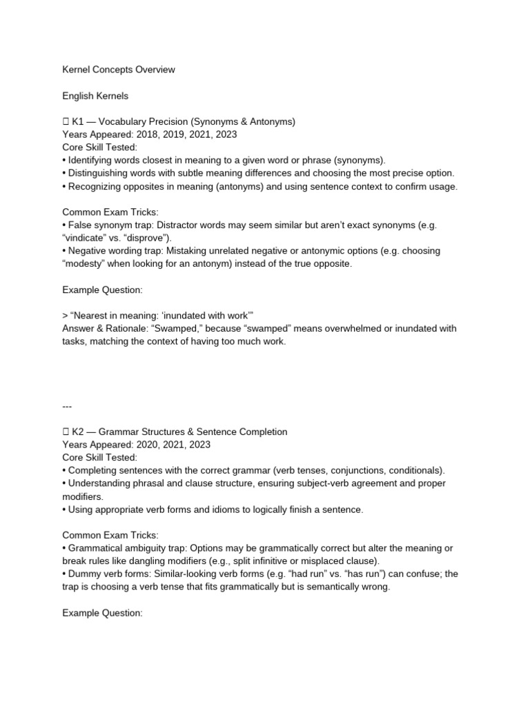 Kernel Concepts Overview | PDF | Temperature | Redox