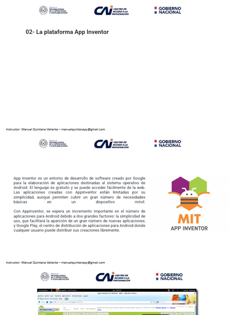 Introducción a la plataforma App Inventor | PDF | Aplicación movil ...