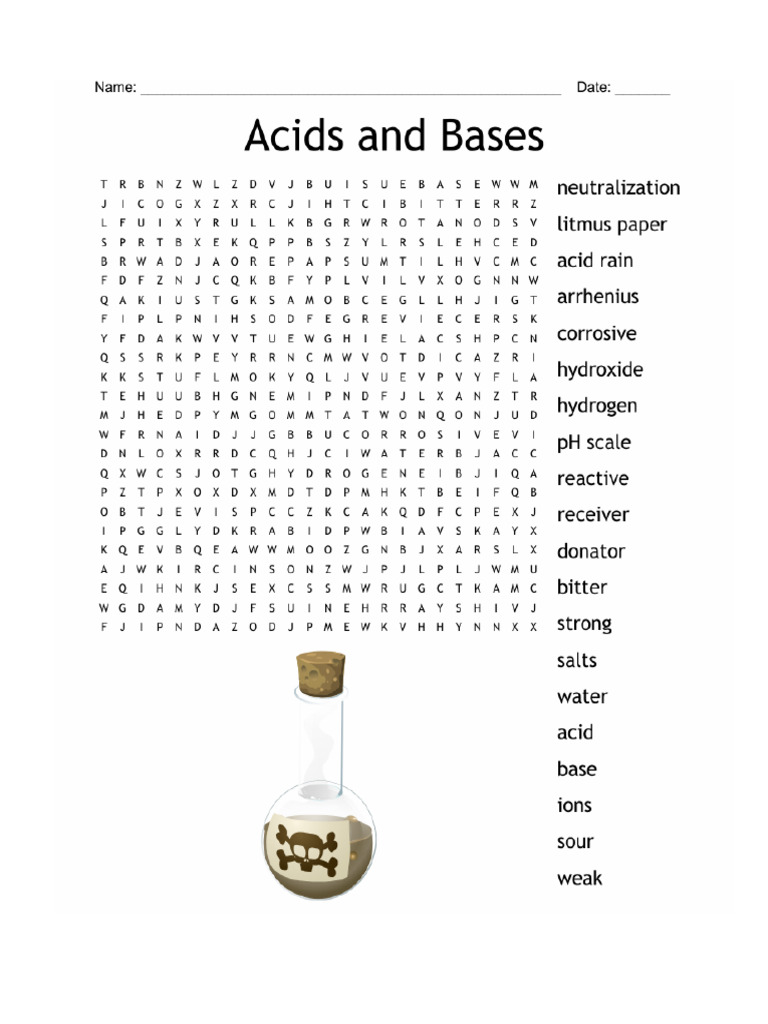 Acids and Bases Word Search | PDF