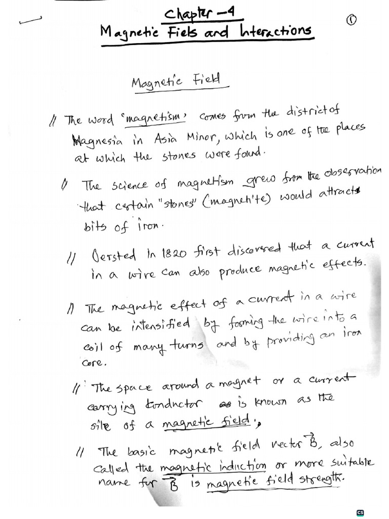 Ch-4 (Magnetic Fields and Interactions) | PDF