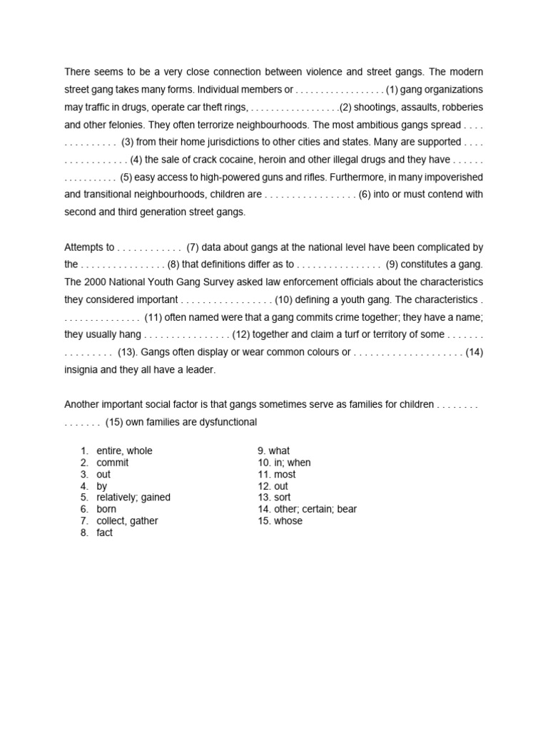 Cloze Exercise 1 With KEY | PDF