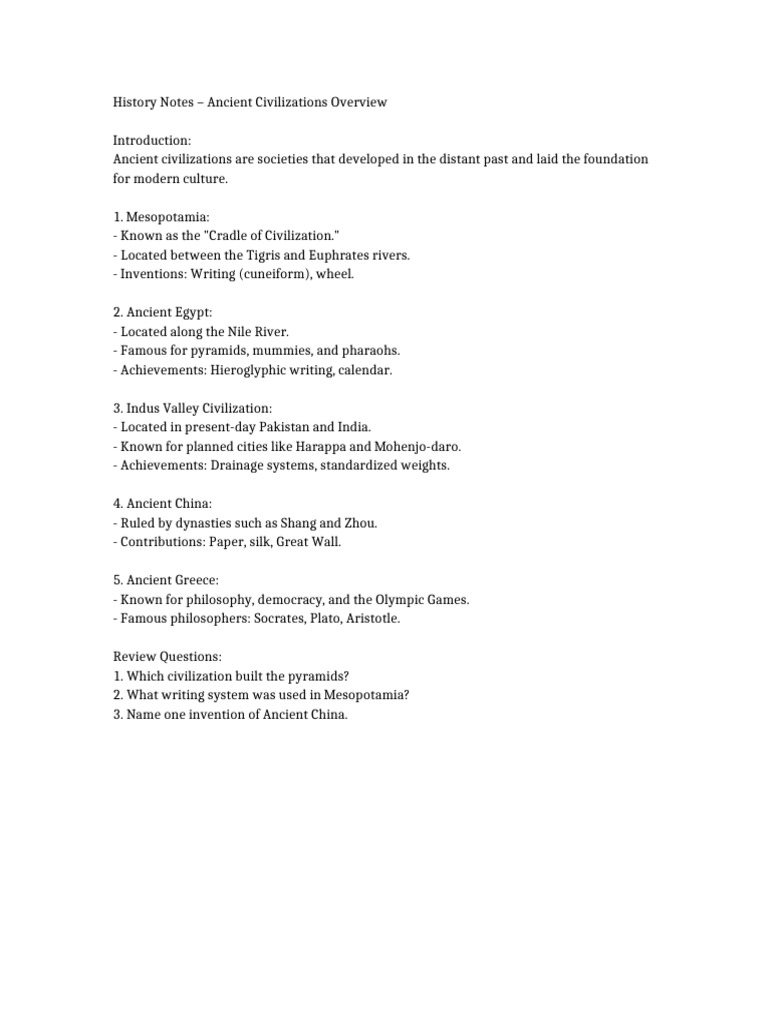 History Ancient Civilizations | PDF
