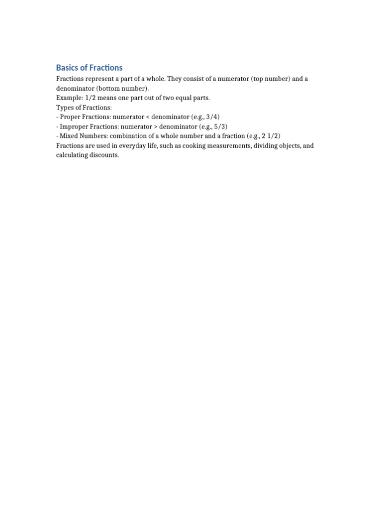 Understanding Fraction Basics | PDF