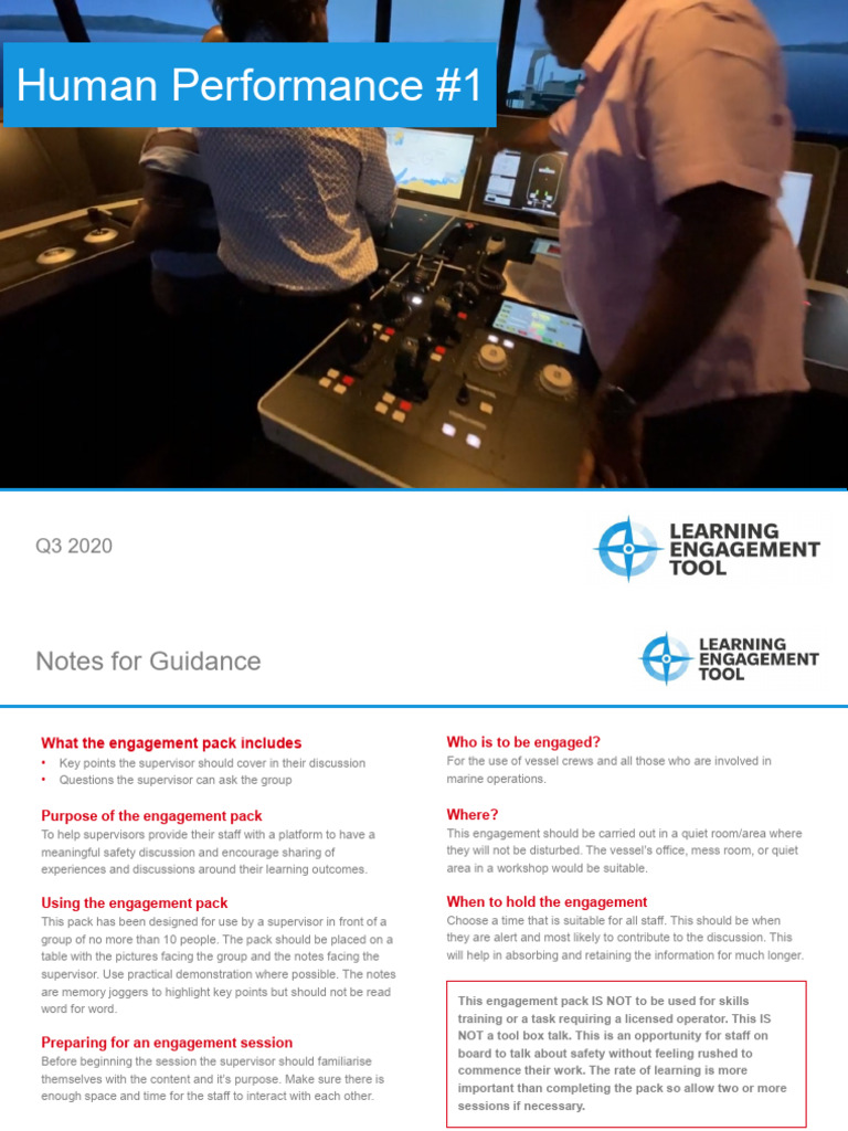 Human Performance Engagement Guide Q3 2020 | PDF | Safety