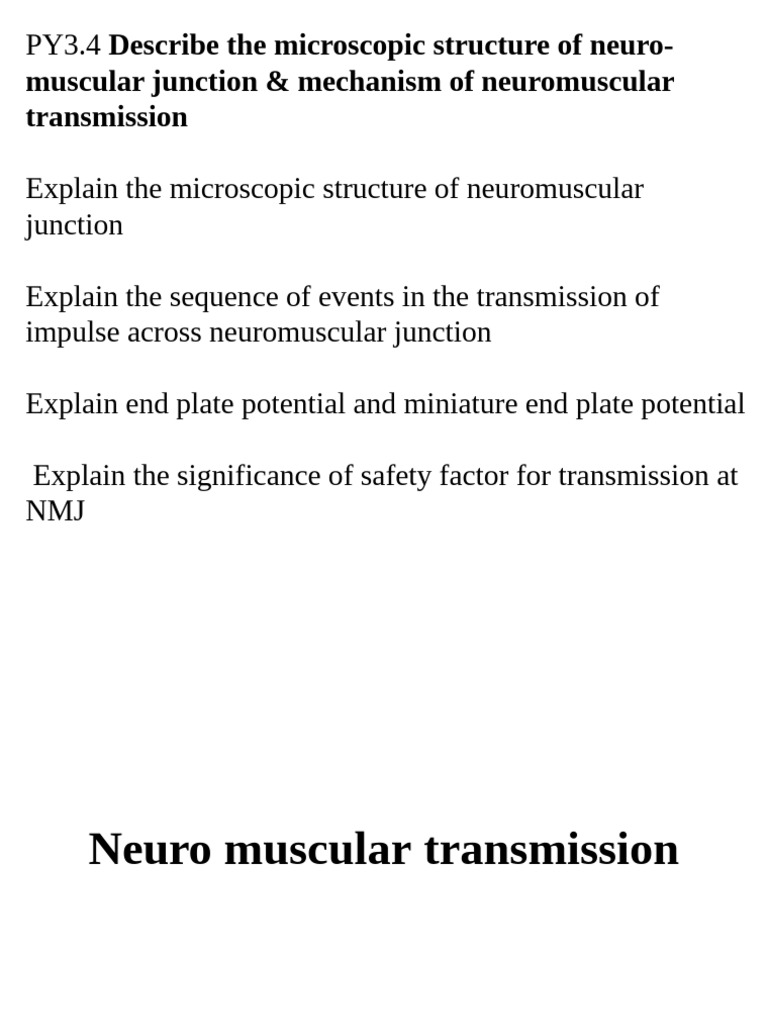 Describe The Microscopic Structure of Neuro-Muscular Junction ...
