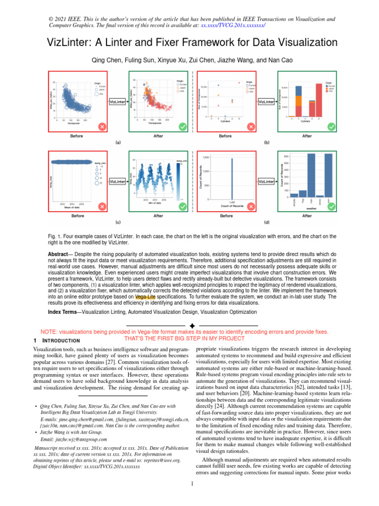 VizLinter: A Linter and Fixer Framework For Data Visualization | PDF ...