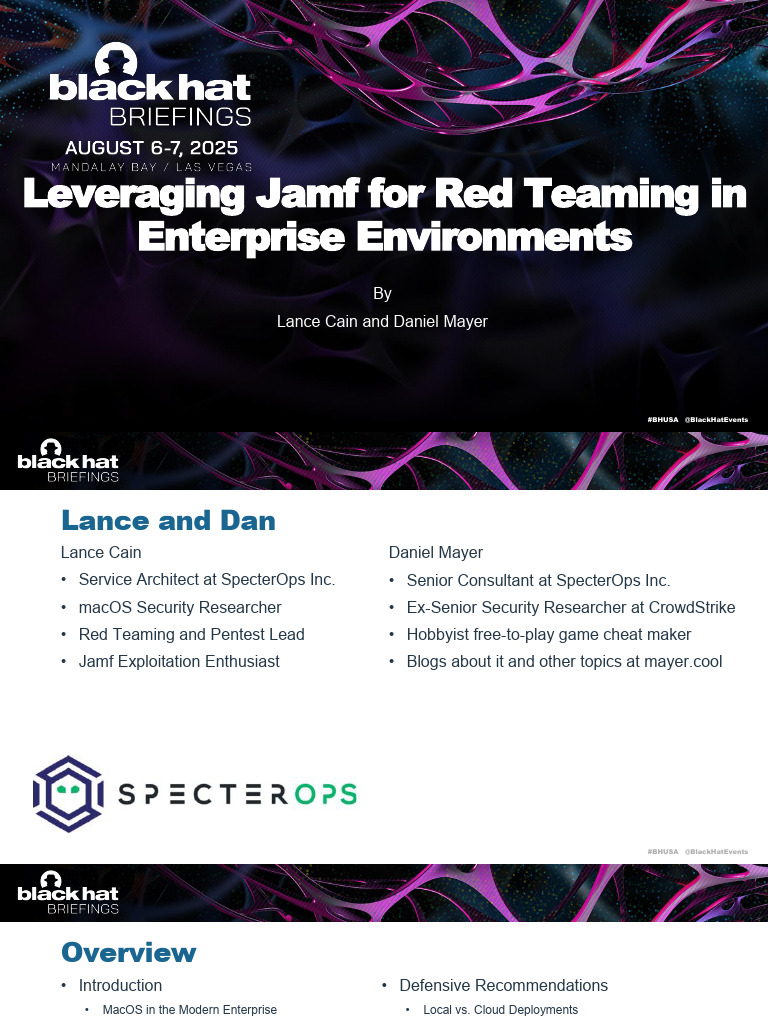 USA 25 Cain Mayer Leveraging Jamf For Red Teaming | PDF | Mac Os | Cloud Computing