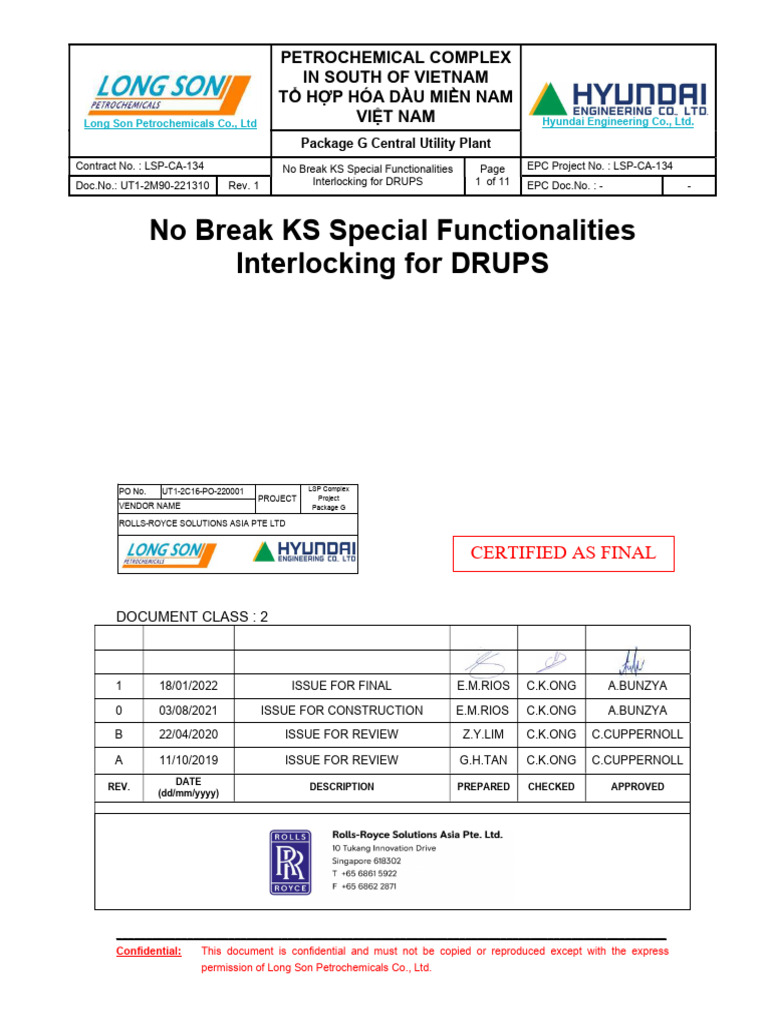 DRUPS Interlocking Functionalities Guide | PDF | Power (Physics ...