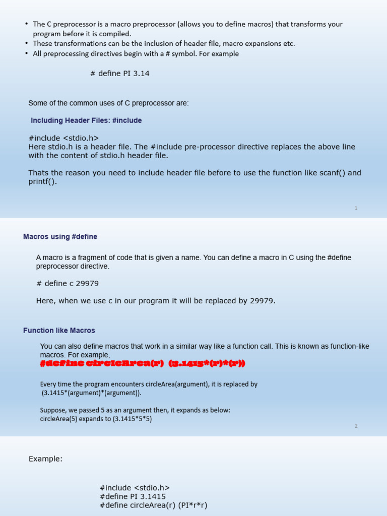 Preprocessor in C | PDF | Computer Engineering | Computer Science
