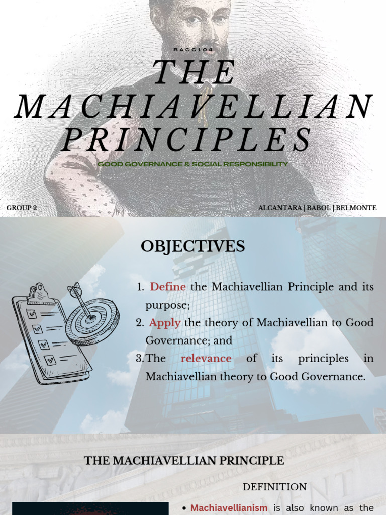 Machiavellian Principles in Governance | PDF | Niccolò Machiavelli ...