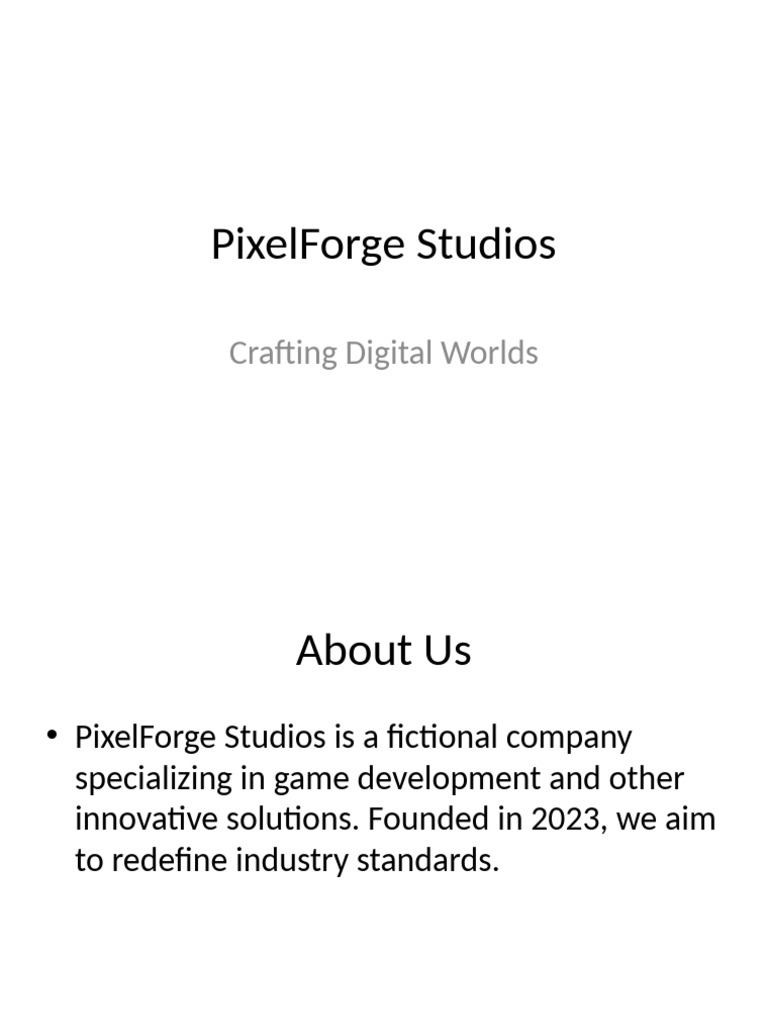 PixelForge Studios | PDF