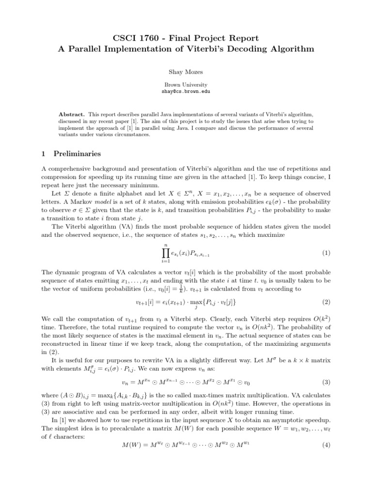 Viterbialgorithm | PDF | Parallel Computing | Time Complexity