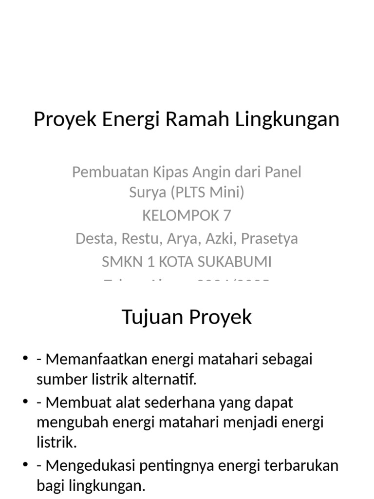 Proyek Energi Ramah Lingkungan Kelompok | PDF