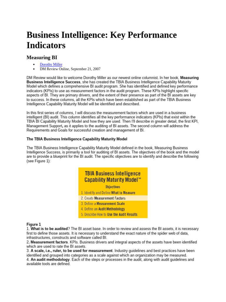 01 - TBIA - Key Performance Indicators | PDF | Performance Indicator | Business Intelligence