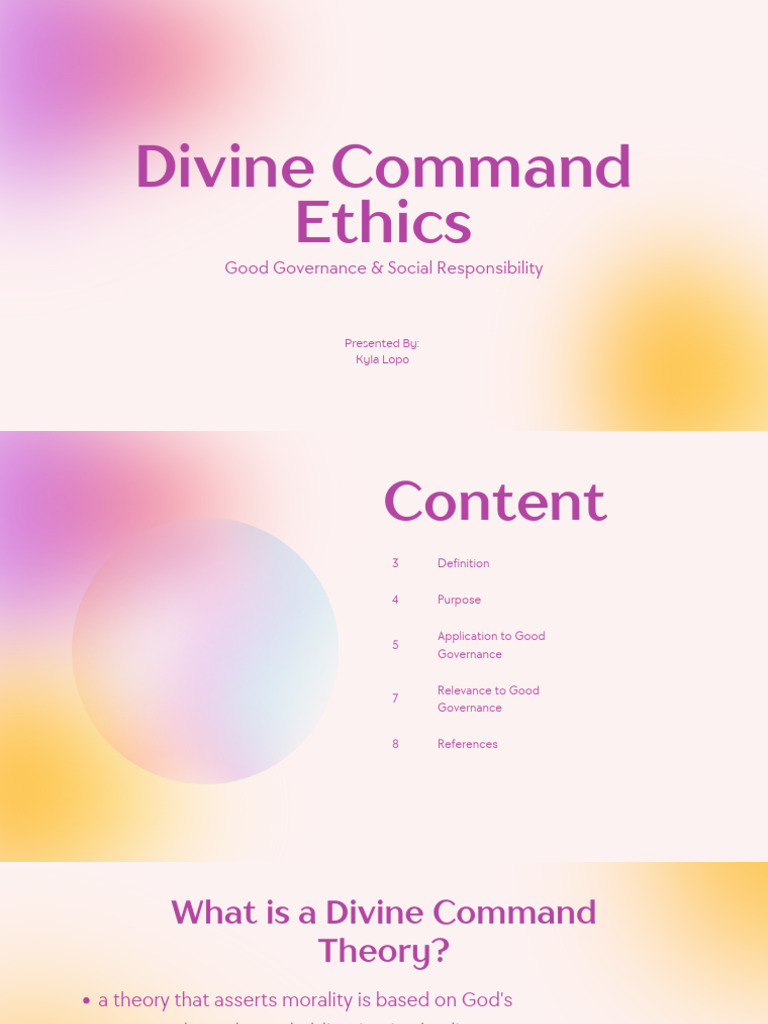 Good Governance & Social Responsibility: Divine Command Ethics | PDF | Divine Command Theory ...