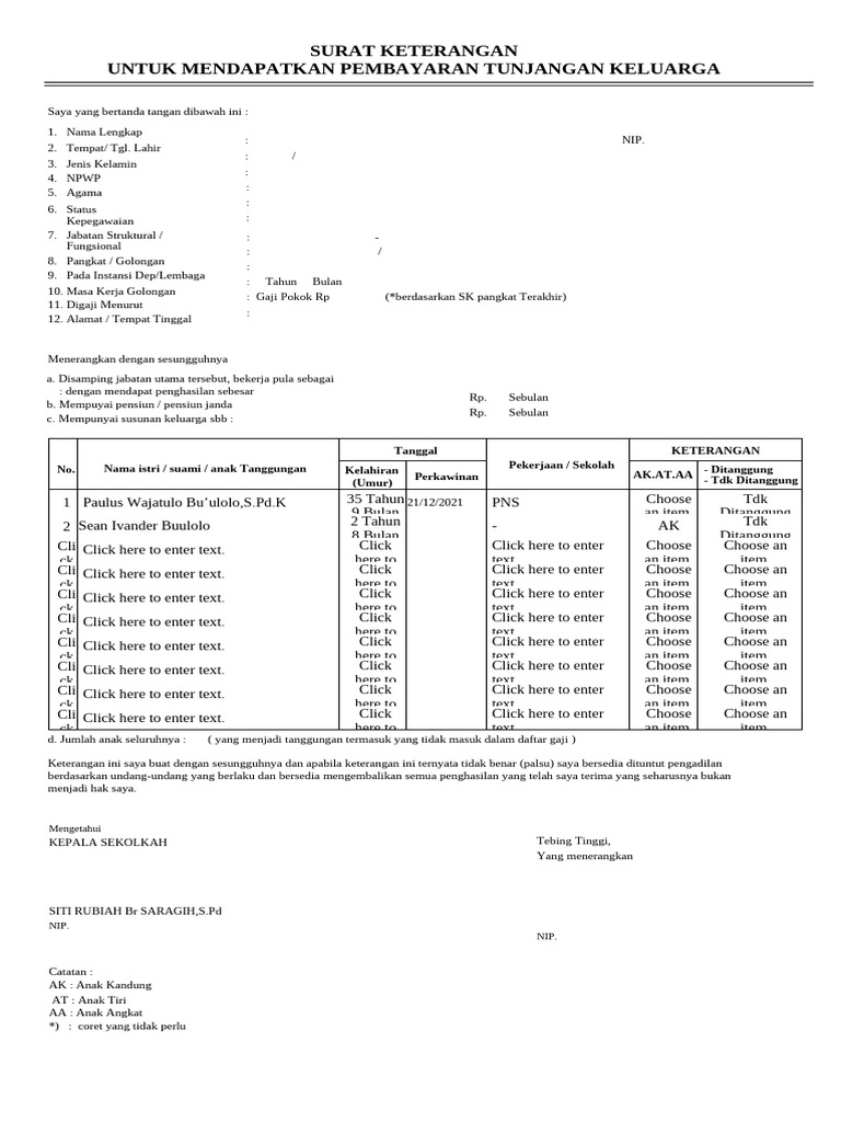 Contoh Formulir Kp4 | PDF
