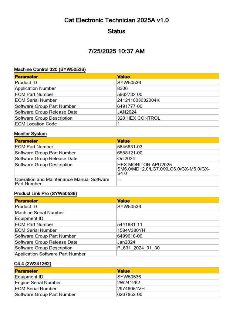 HIGH IDEL 2W241262_Status_2025-07-25_10.37.12 | PDF | Vehicle Parts ...