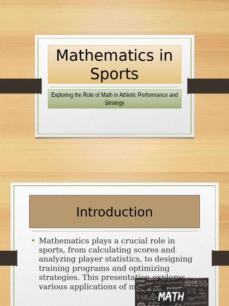 Mathematics in Sports Presentation | PDF