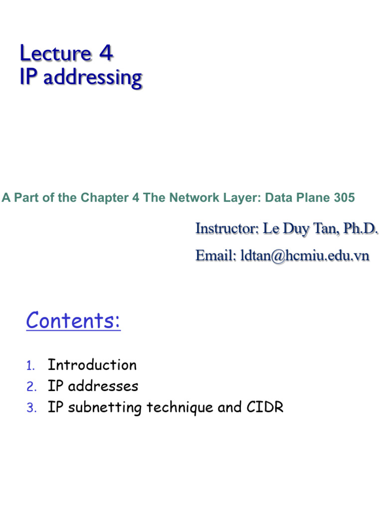 IP Addressing and Subnetting Overview | PDF | Internet Protocols | Ip ...