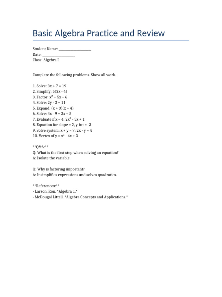 Assignment 4 Math Algebra Practice | PDF