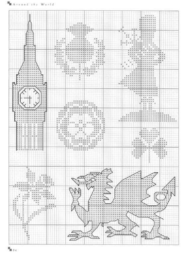 Monochrome UK Cross Stitch Pattern | PDF