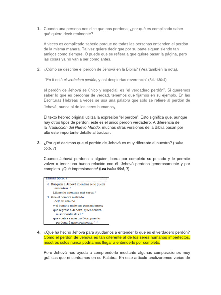 El Perdón de Jehová en Hebreo | PDF | Perdón | Pecado
