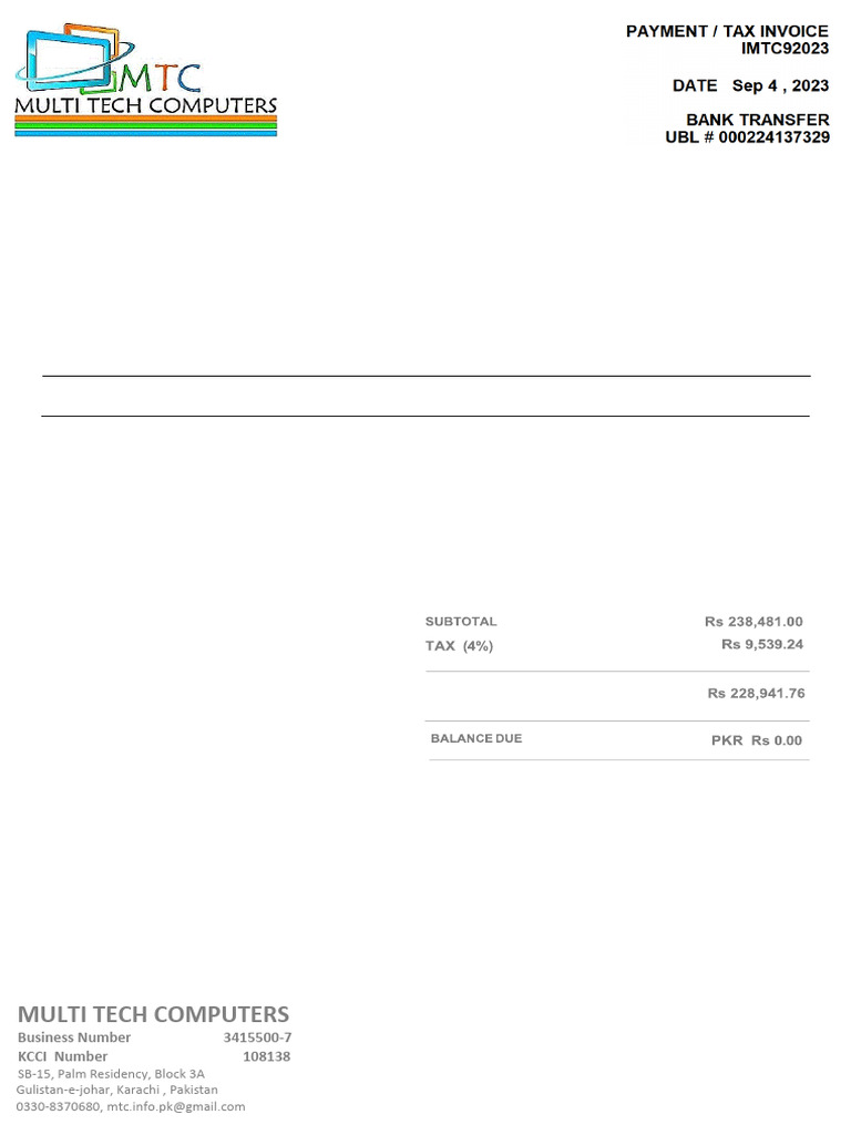Ali Invoice September 2024 | PDF