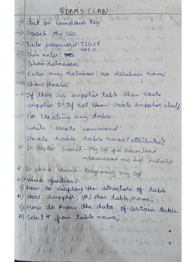 RDBMS (lab) [6th, August] | PDF