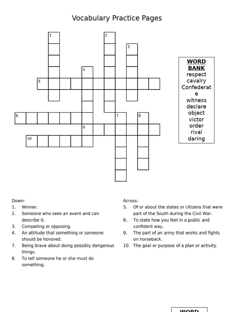 Workshop 4 Part 2 Vocab Practice Pages | PDF