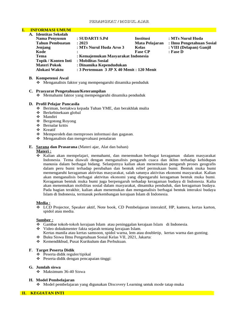 Modul Ajar Pertemuan Ke 25-26 | PDF