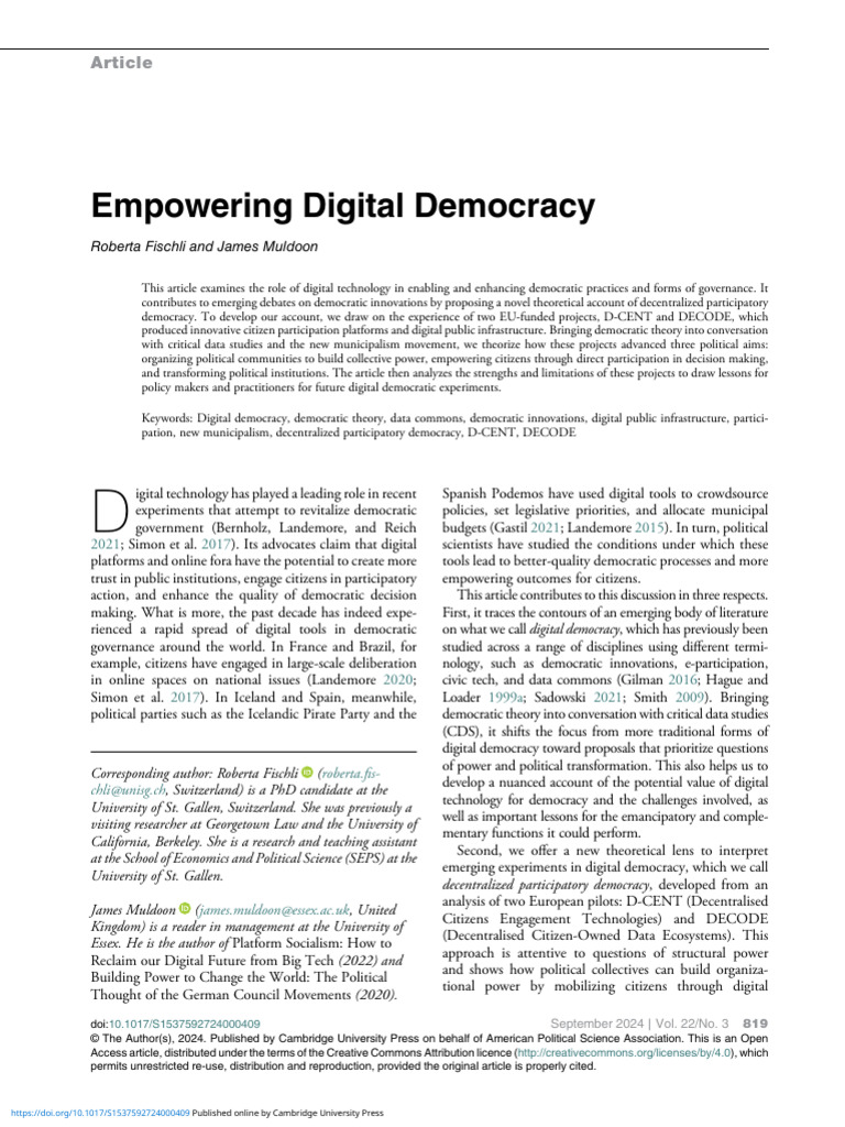 Empowering Digital Democracy | PDF | Democracy | Political Ideologies