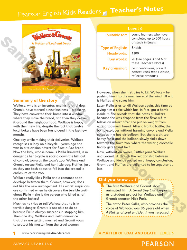 Wallace and Gromit: Piella's Bakery Danger | PDF