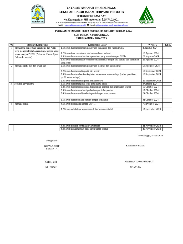 2425 - Promes 1 Ekskul Jurnalistik Atas | PDF