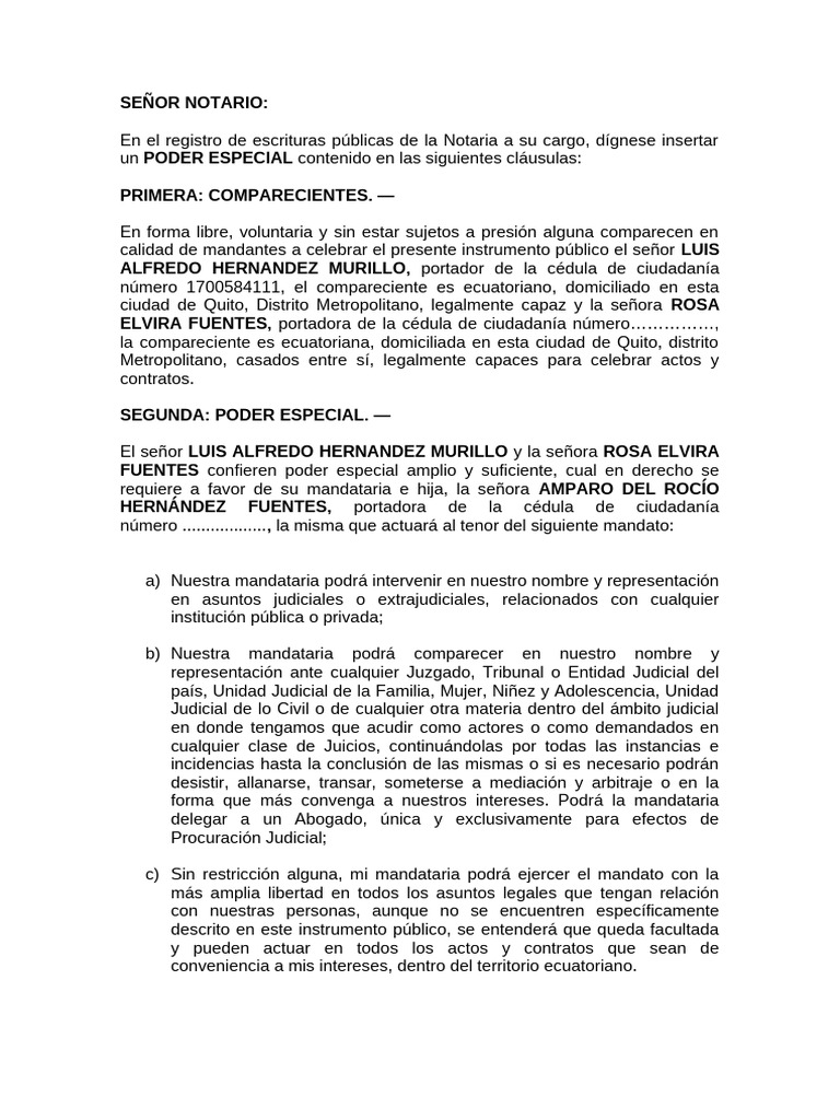 Poder Especial Notarial en Quito | PDF | Gobierno | Justicia