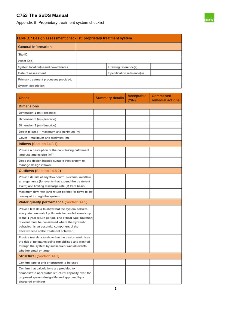 c753 the Suds Manual Proprietary Treatment Systems Checklist | PDF ...
