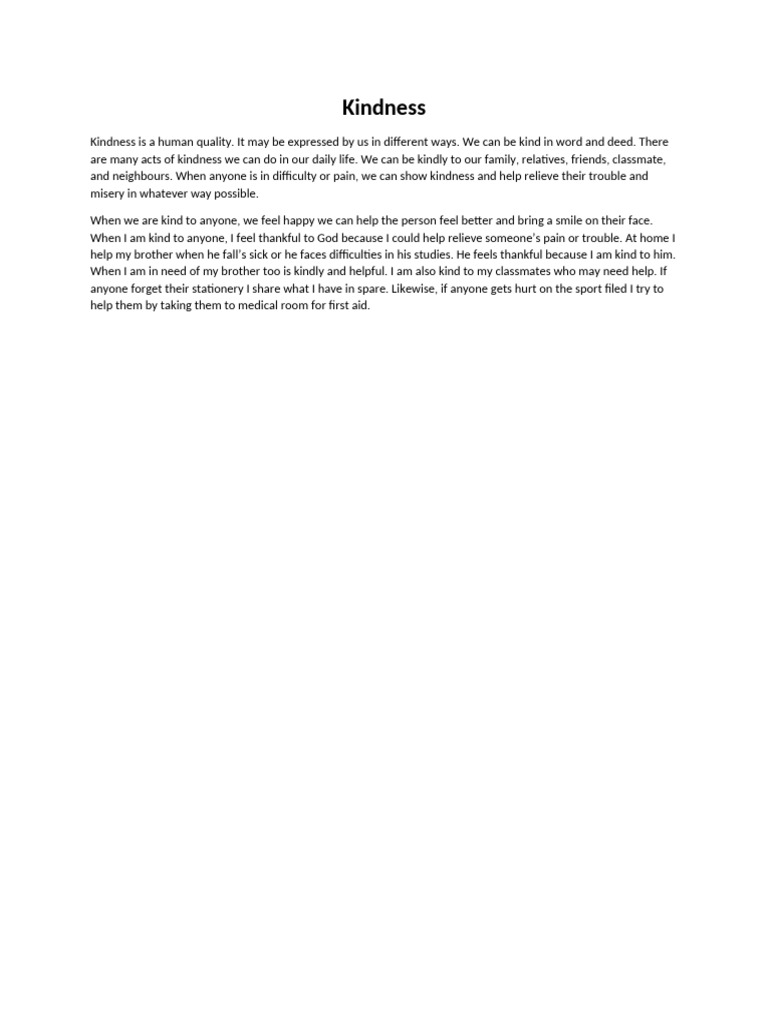 Kindness | PDF