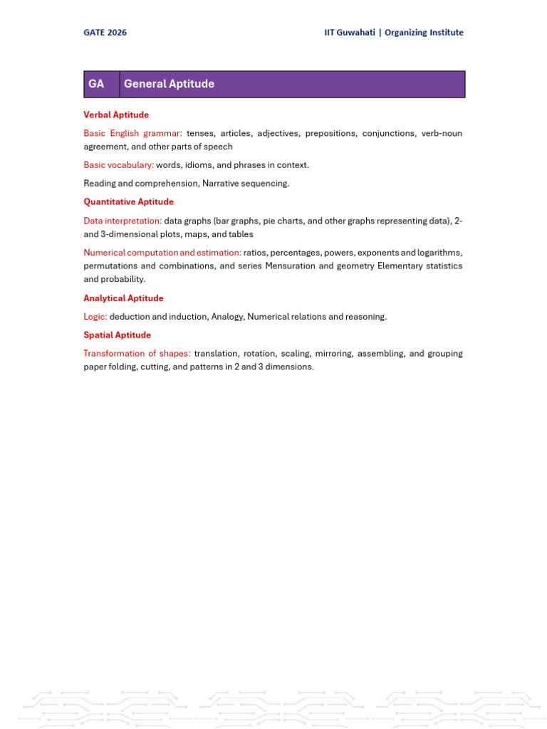 GA 2026 Syllabus | PDF