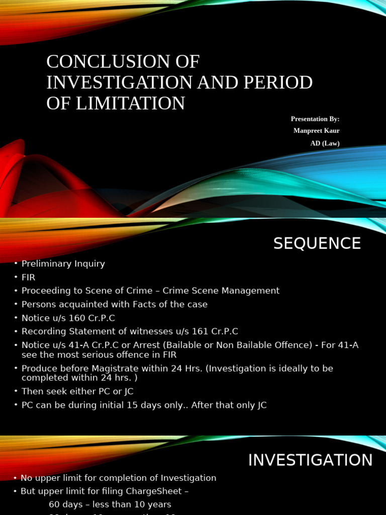 Conclusion of Investigation and POL | PDF