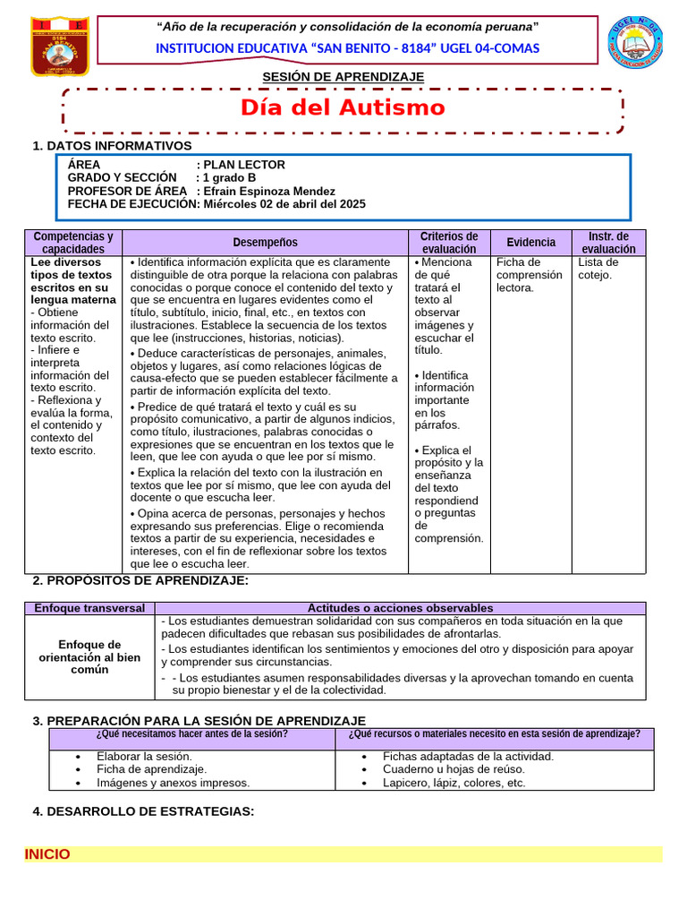 Estrategias de Comprensión Lectora en Aula | PDF | Autismo | Aprendizaje