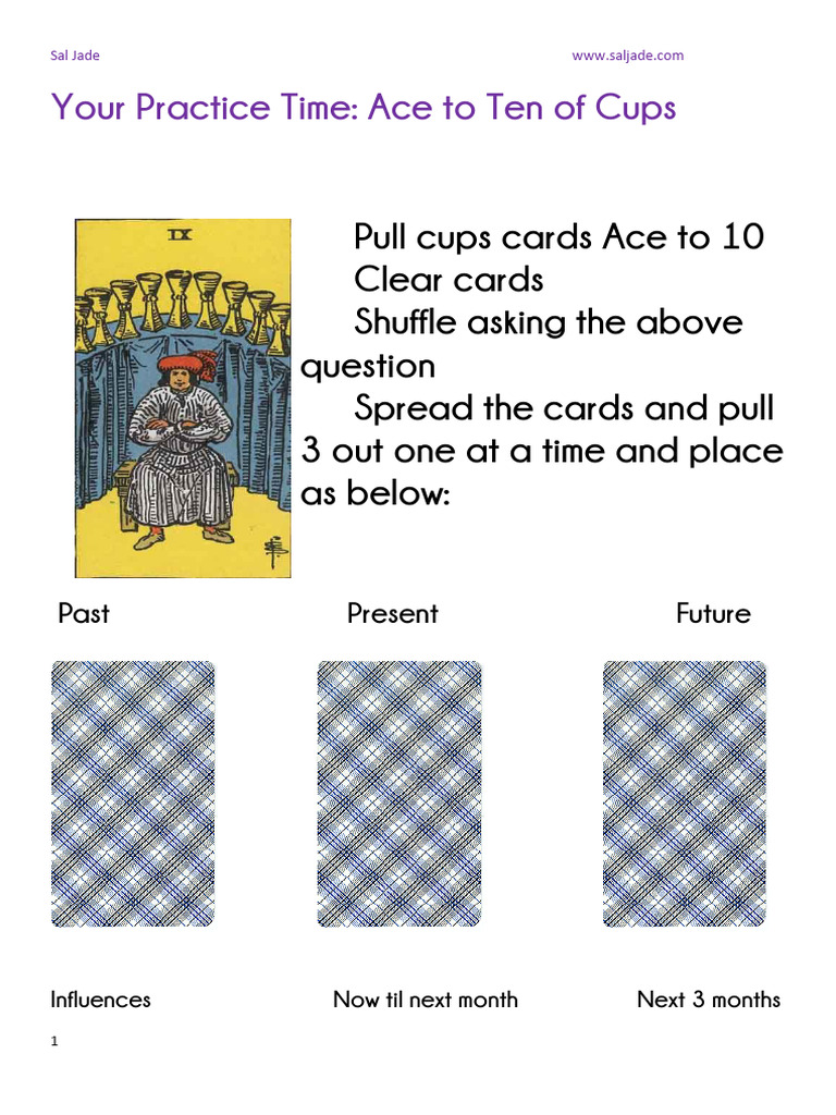Tarot Reading Guide: Cups 1-10 | PDF
