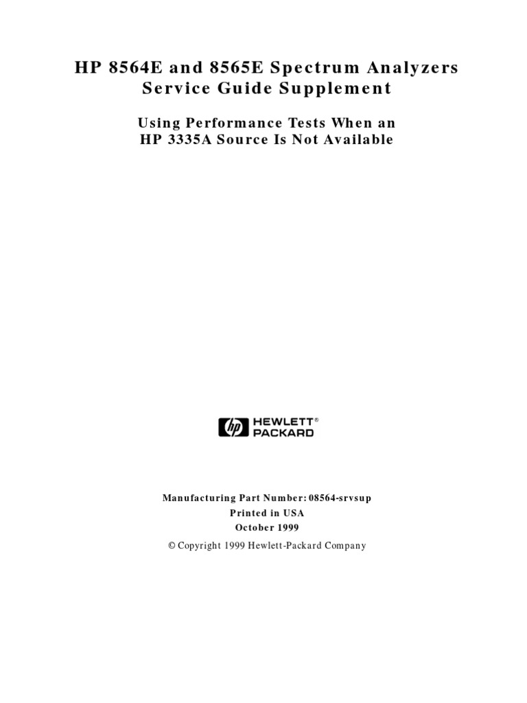 HP 8564E & 8565E Service Com | PDF | Bandwidth (Signal Processing ...