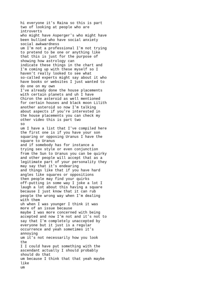 (English (Auto-Generated) ) The Astrology of Introverts, Social Anxiety, Bullying & Asperger's ...