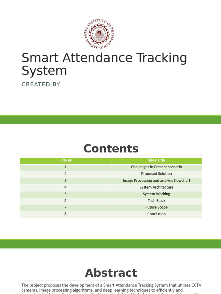 Smart Attendance Tracking System Overview | PDF | Internet Of Things ...